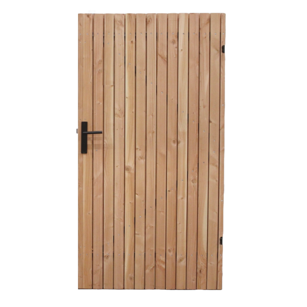 Eminent douglas geschaafde tuindeur met gepoedercoat stalen frame | 150 cm | 190 cm ...